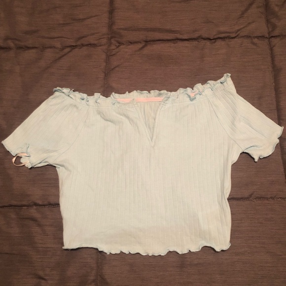SHEIN | Tops | Light Blue Shein Crop Top | Poshmark